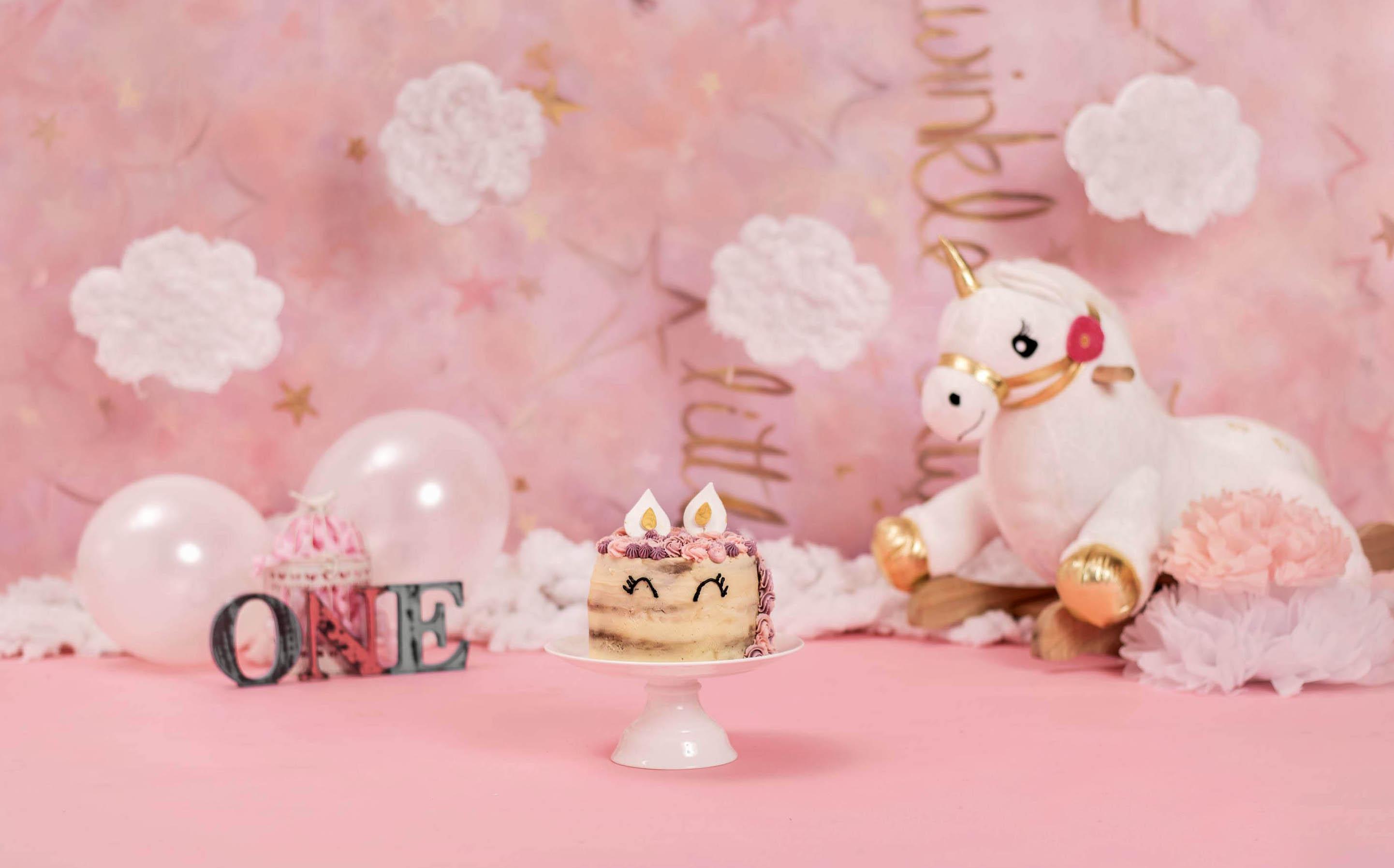 Unicorn Cake Smash I First Birthday Photoshoot